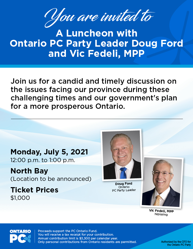 A Luncheon with Ontario PC Party Leader Doug Ford and Vic Fedeli, MPP ...