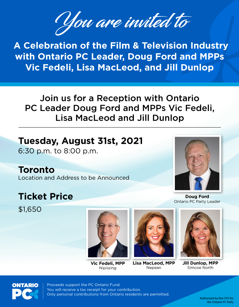 A Celebration of the Film and Television Industry with Ontario PC ...