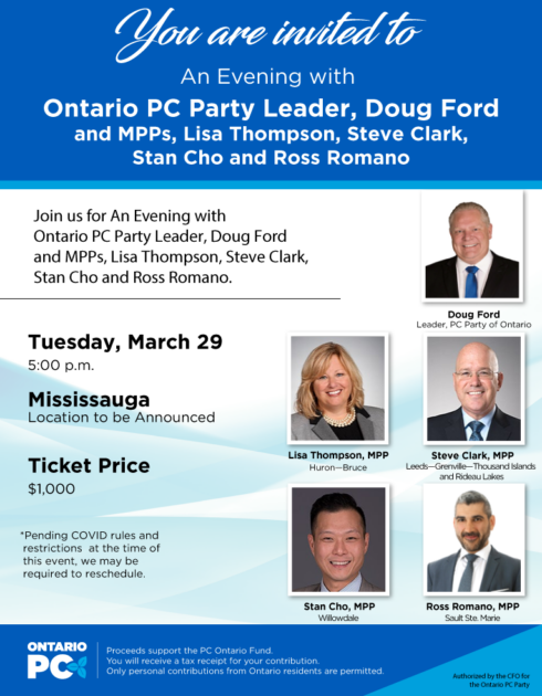 An Evening with Ontario PC Party Leader, Doug Ford and MPPs, Lisa ...