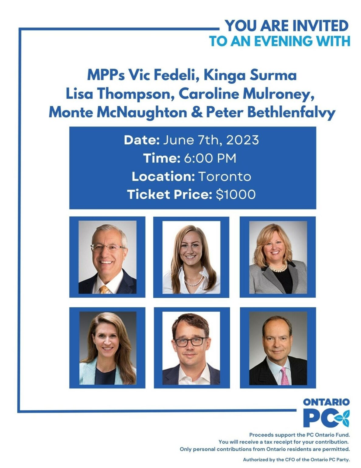 An Evening with MPPs Vic Fedeli, Kinga Surma, Lisa Thompson, Caroline ...