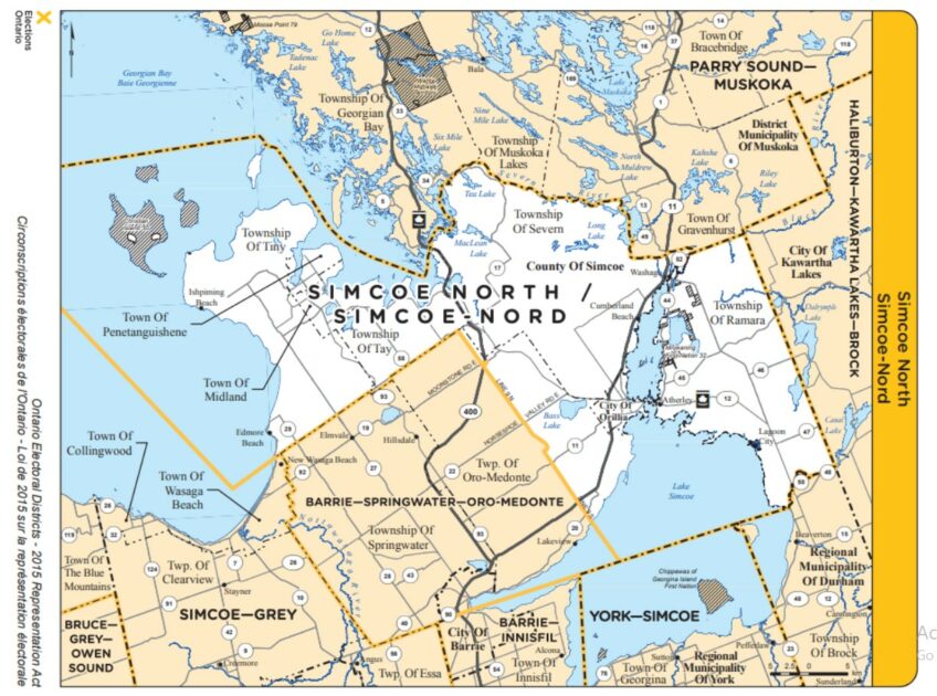 Map of Simcoe North – Simcoe North PC Riding Association